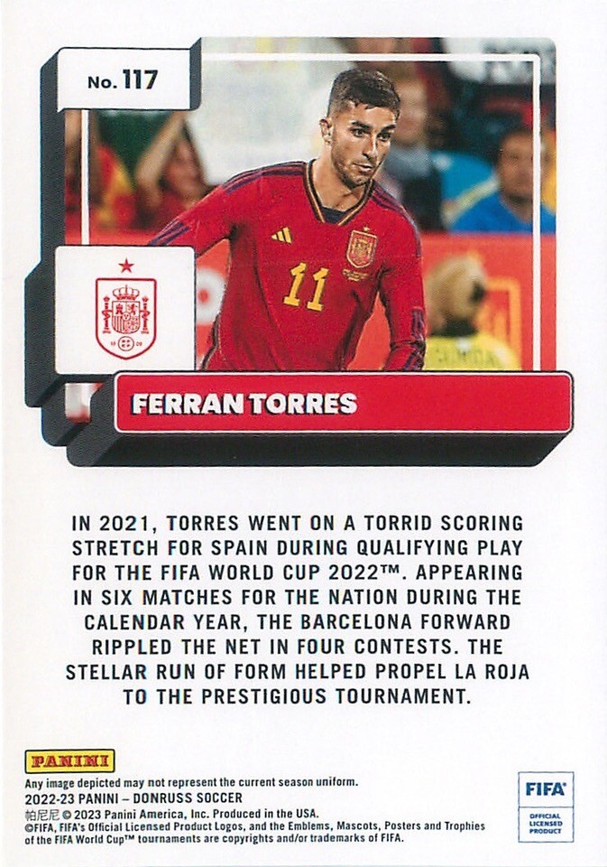 Ferran Torres 2022-23 Panini Donruss Soccer Base Card #117 Spain | eBay