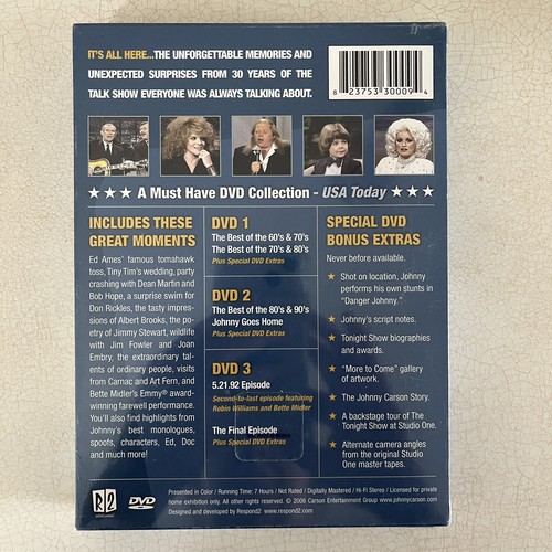 Johnny Carson Tonight Show 3 DVD Box Set The Ultimate Collection ...