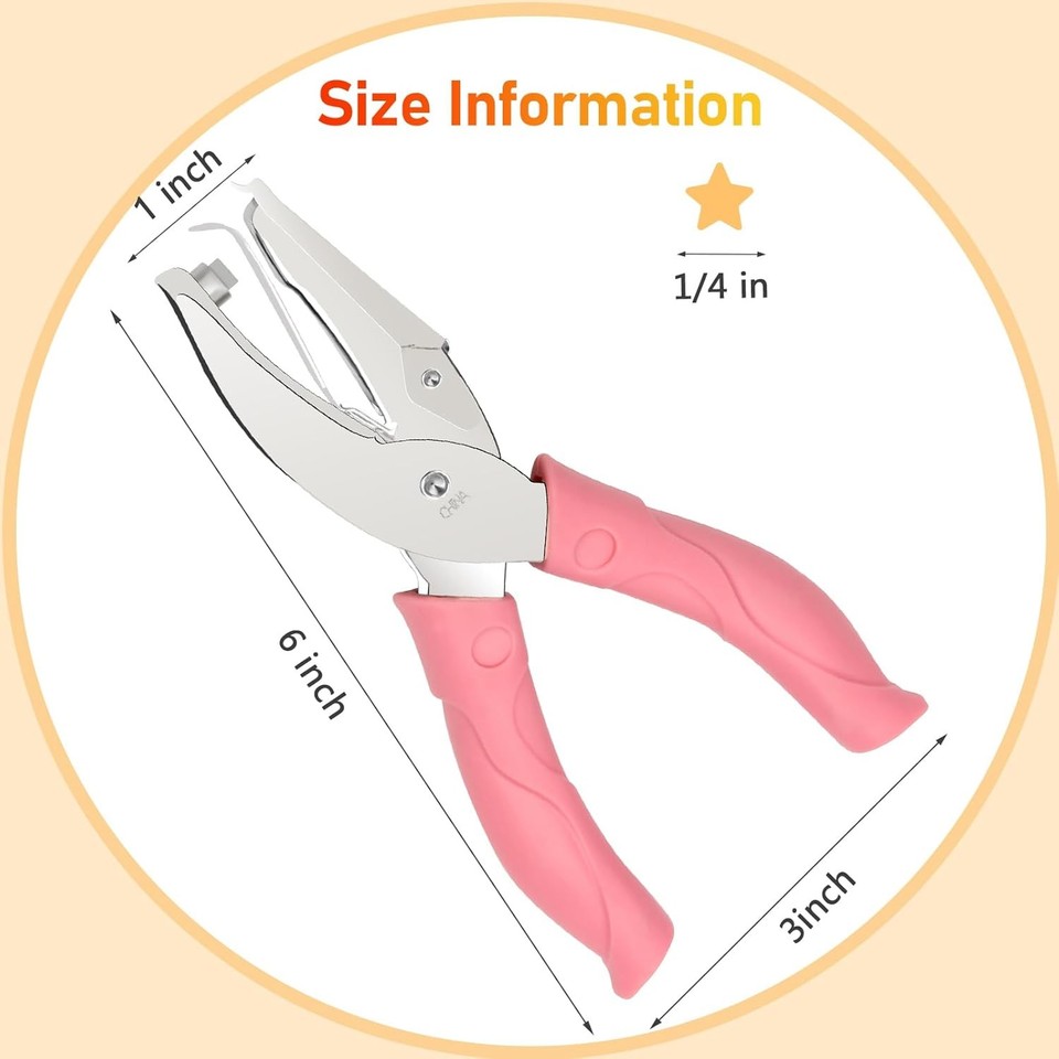 Star-Shape Handheld Hole Paper Punch, Pletpet Heart Hole Punch + Star ...