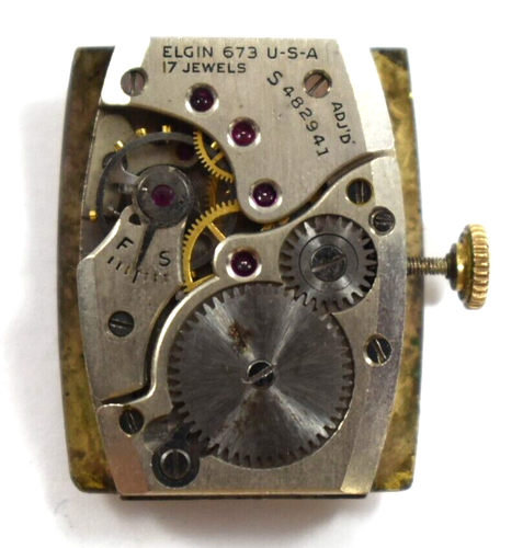 Vintage Elgin Manual Wind 17J 673 Wrist Watch Movement lot.a2 | eBay