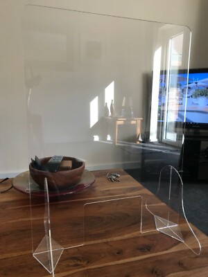 Sneeze & Cough Guard Desktop / Counter Top Safety Screen 60cm x 45cm x ...