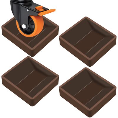 4 Pack Bed Stoppers Furniture Caster Cups Wheel Stoppers to Prevent ...
