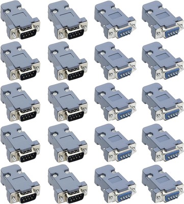 20x RS232 Parallel DB9 Serial Port 9 Pin D Sub Male/Female Adapter ...