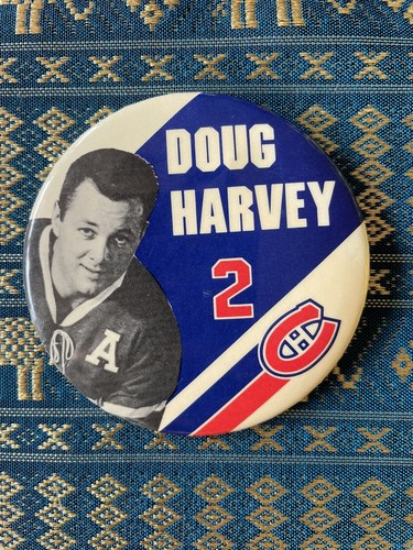 🍁 Large Doug Harvey #2 Montreal Canadiens Pinback Button - 1985 ...