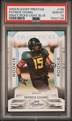 Patrick Chung - 2009 Playoff Prestige Draft Picks Light Blue PSA 10 ...