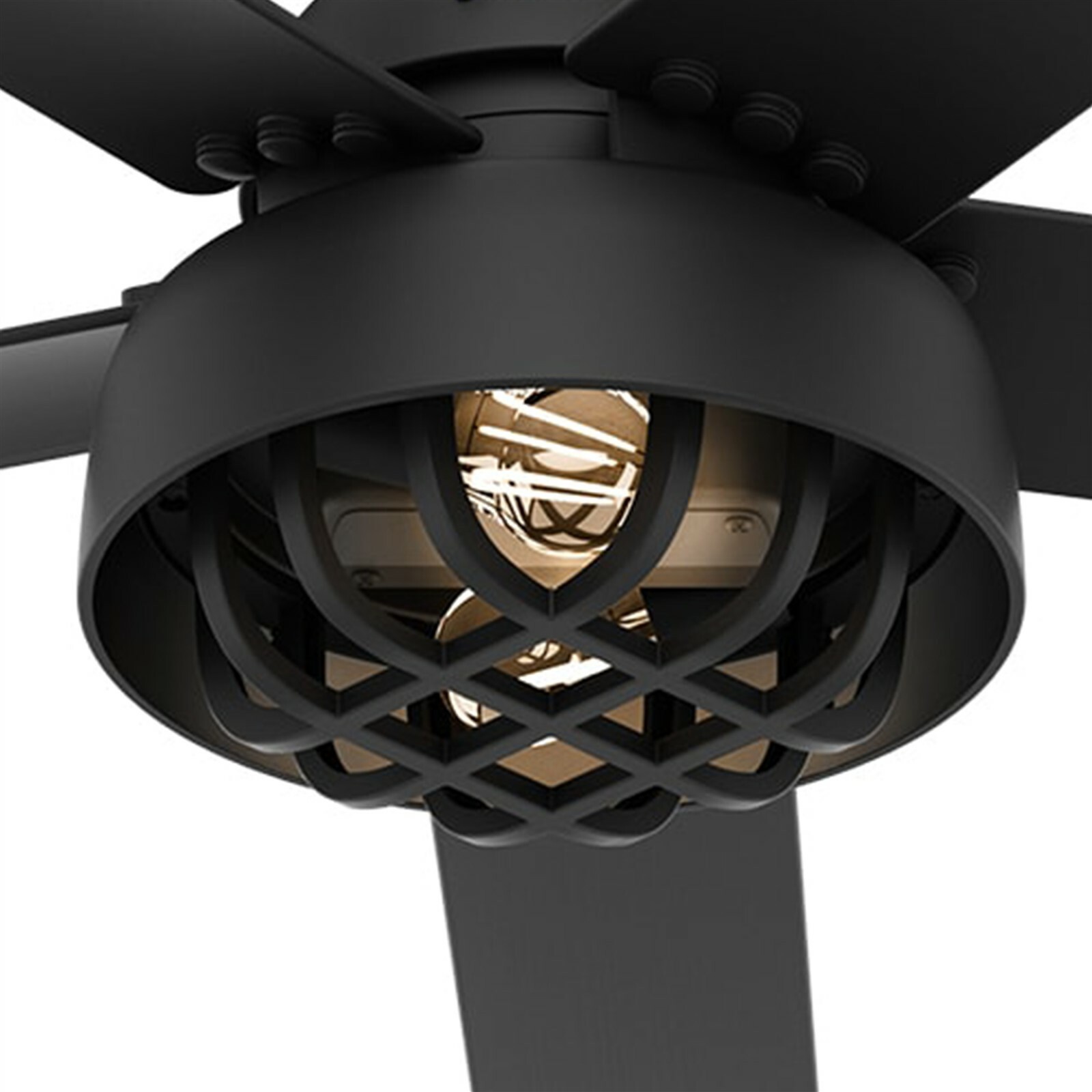 Hunter Fan 52 in Contemporary Matte Black Ceiling Fan w Light and ...