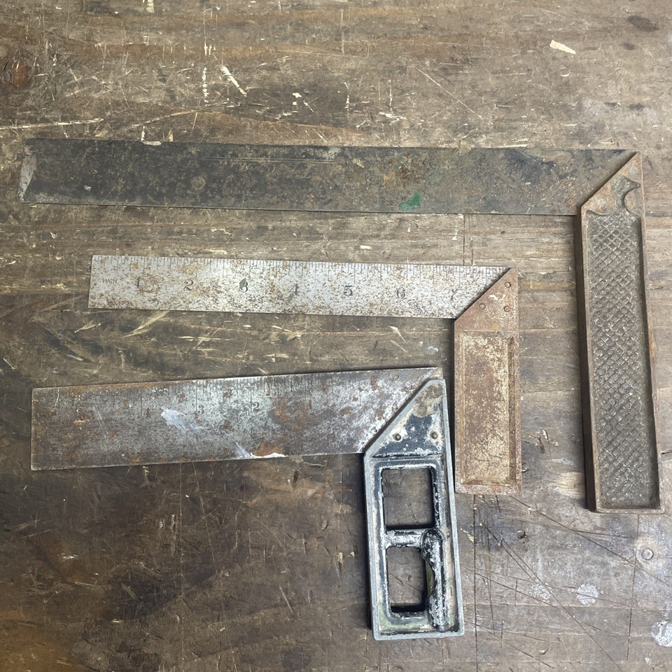 JOB LOT: ENGINEERS MARKING OUT TOOLS. SQUARES ETC WORKSHOP /CARPENTRY ...