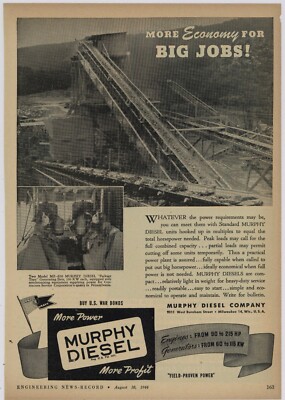 1944 Murphy Diesel Engine Ad: Model ME-650 Generators at Work in PA ...