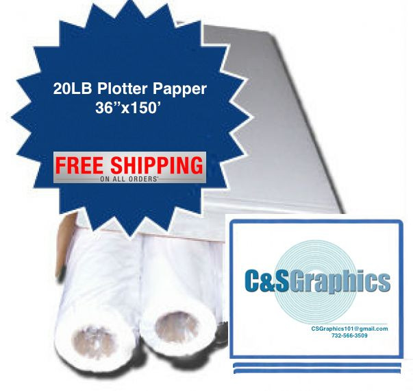 Plotter Paper 8 Rolls Of Canon IPF – 36x150 Feet, 20lb Bond – High ...