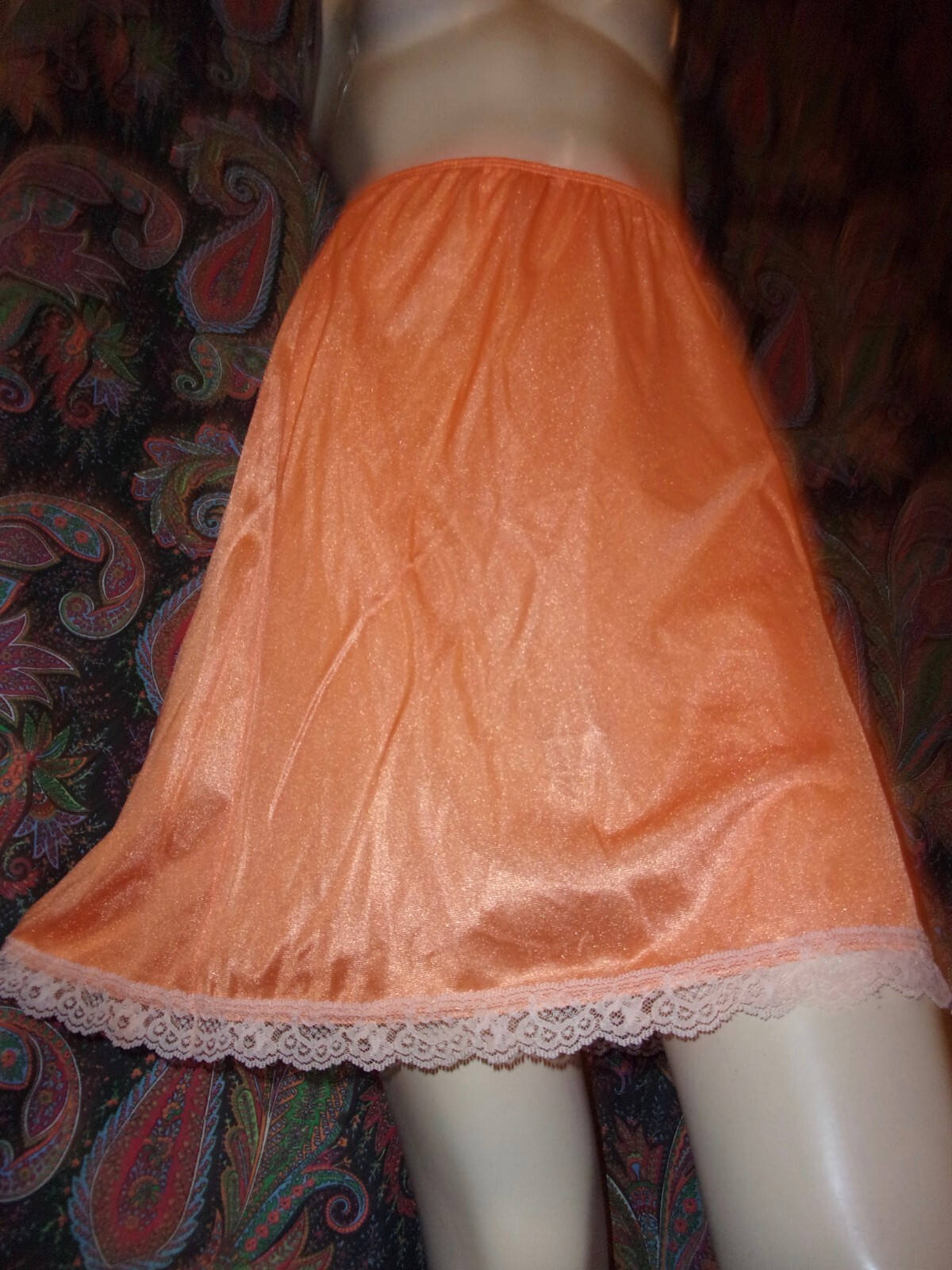 Vintage Orange Lacy Nylon A-line Half Slip Lingerie (S) | eBay
