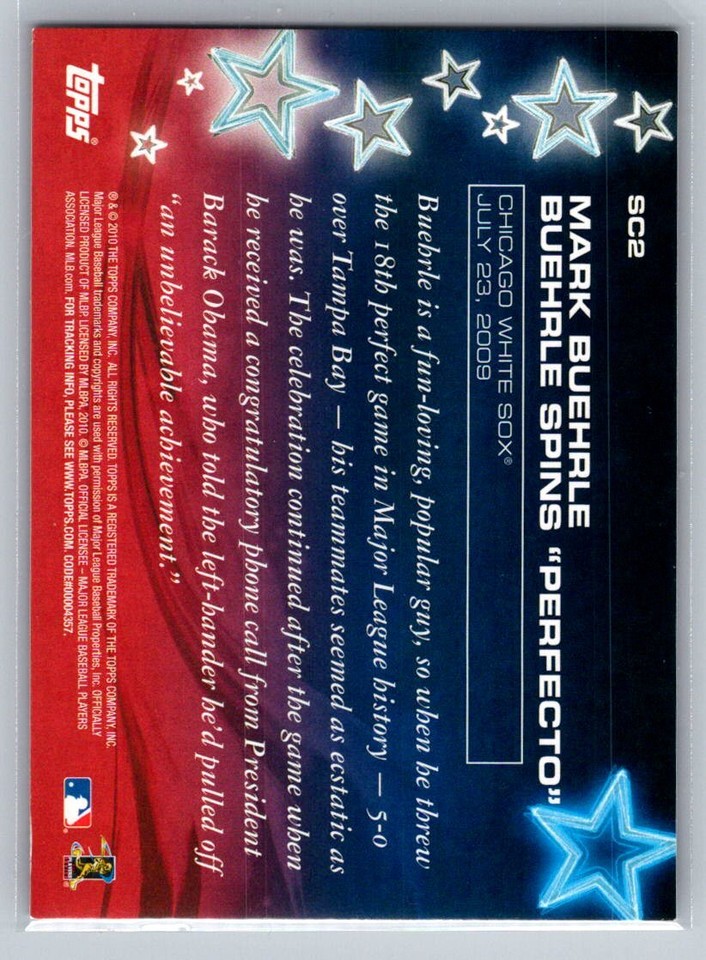 2010 Topps Opening Day Superstar Celebrations #SC2 Mark Buehrle - White ...