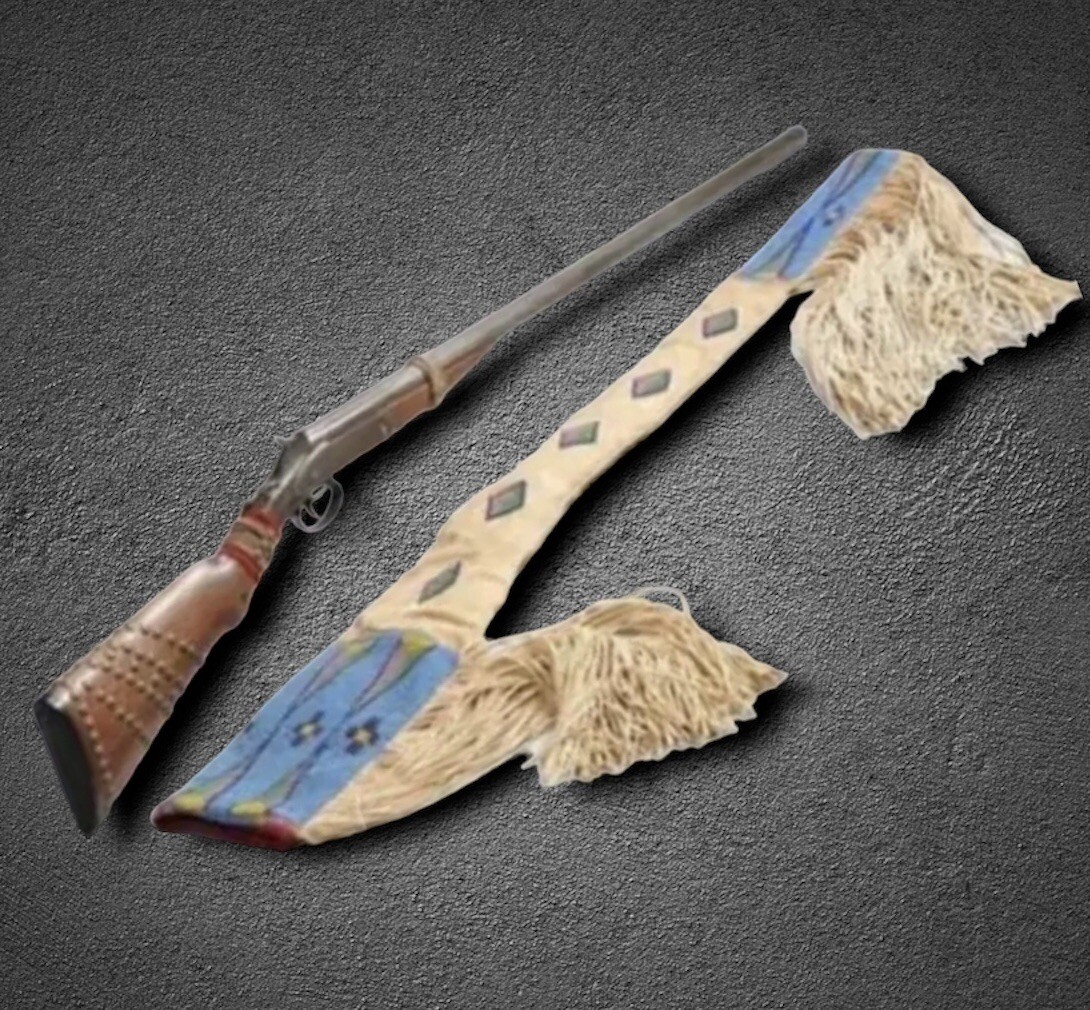 Native American cover Cover Sioux Style Indian Beaded Leather Rifle ...