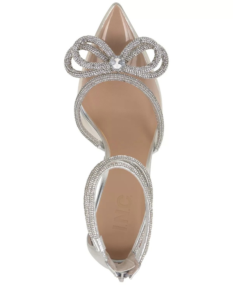 Fancy Evening Clear Rhinestone Bow Bling INC Layne High Heel Pump Macy ...