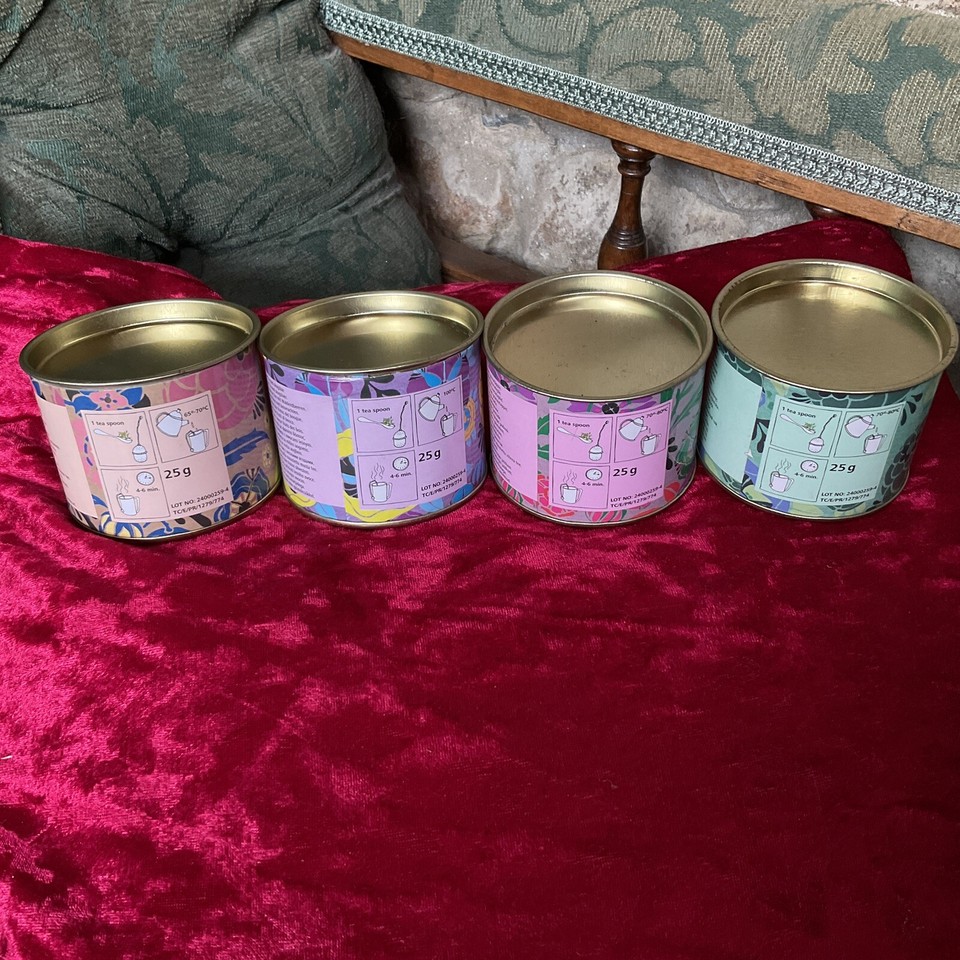 MIXED LOT TEA CADDY TINS - TWININGS RESERVE CHRISTMAS TEA / WINTERTIME ...