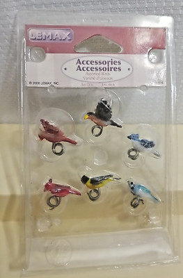 LEMAX Assorted Colorful Birds, Set of 6 #84815 * 3 Flying *3 Perched ...
