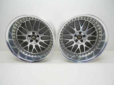 18x12 Work VSXX Custom Three Piece Wheel Set Pair Silver Five Lug 5x100 ...