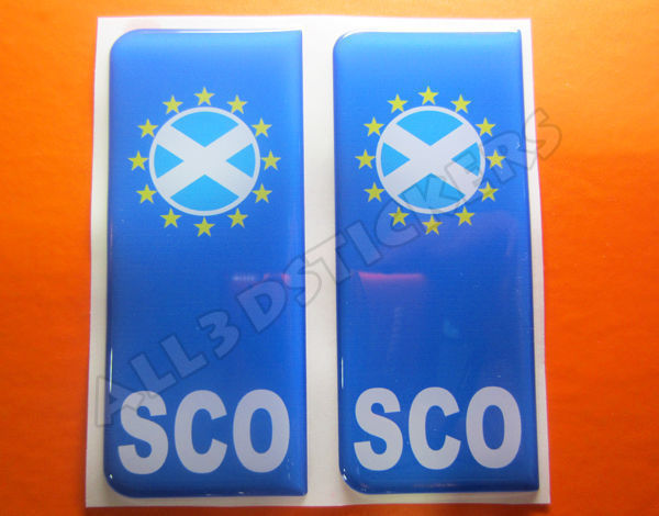 2x Autocollant Résine 3D Plaque d'immatriculation Drapeau Écosse ...