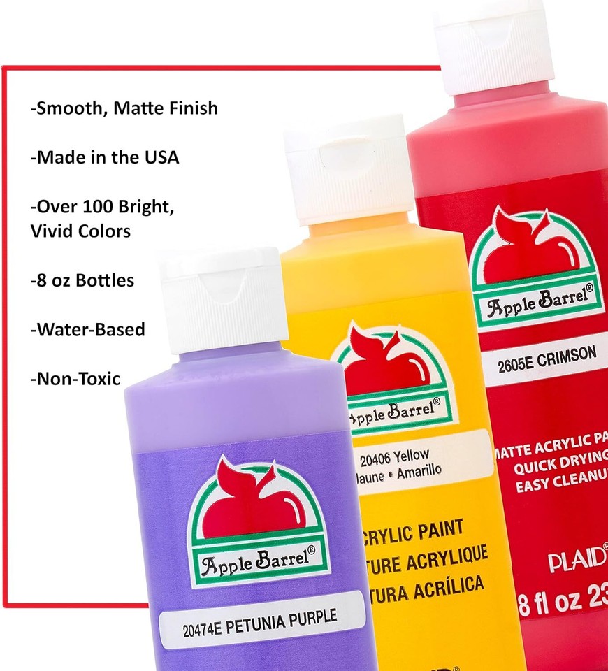 Apple Barrel Acrylic Paint in Assorted Colors (8 oz), K2605 Crimson | eBay