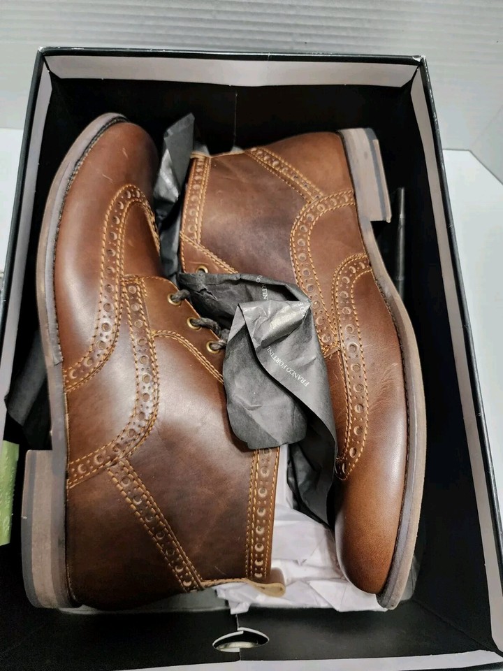 Franco Fortini Mens Boots Size 9 Maverick Brown Leather Ankle Lace Up ...
