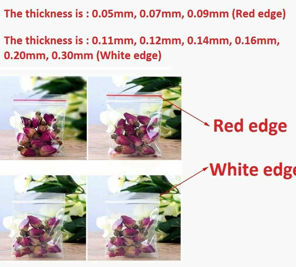 Clear PE Zip-lock Bags Plastic Grip Self Seal Resealable Food Grade ...