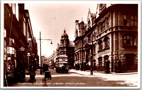 Technical College And Library Street Wigan England Real Photo RPPC ...