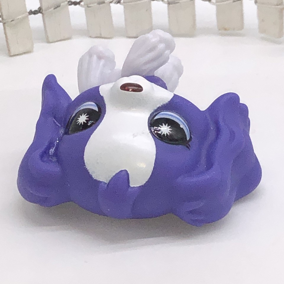 Littlest Pet Shop 161 G7 Lps Authentic Purple White Spaniel Dog Blue ...