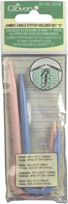 3 Pack - Clover Jumbo U Cable Stitch Holders-4.5" 2/Pkg - Medium ...