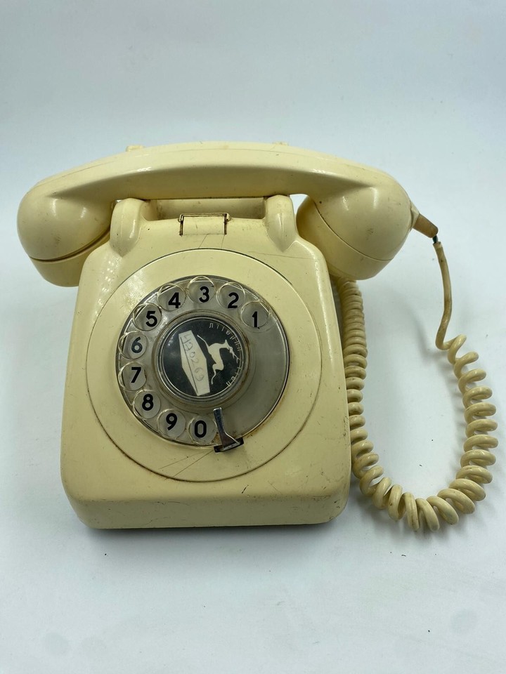 Vintage Original Cream Rotary Dial Telephone Retro Prop Home Telephone ...
