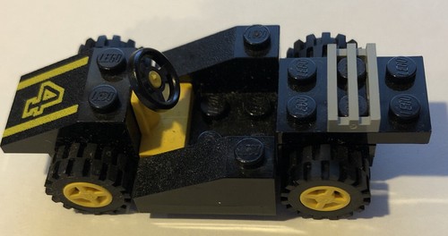 Vintage LEGO 1631 Black Yellow Racer 1990 Race Car #4 Base Plate 2441 ...