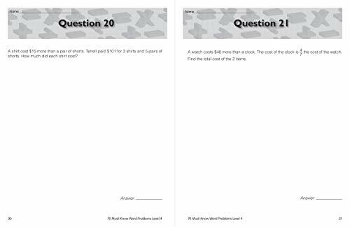 Singapore Math 70 Must-Know Word Problems Workbook 5th Grade Math Ages ...