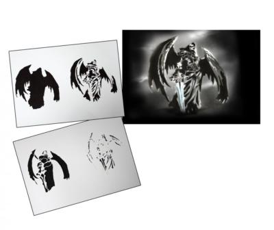 AS-106 Fallen Angel stencil acrylic airbrush spray wall paint ! Duty ...