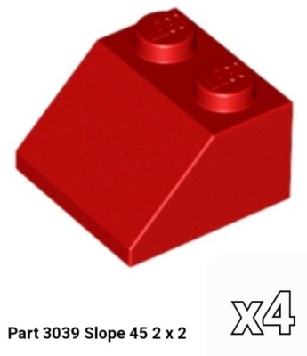 NEW LEGO Parts RED 3039 Qty x4 Slope 45 2 x 2 - 303921 | eBay