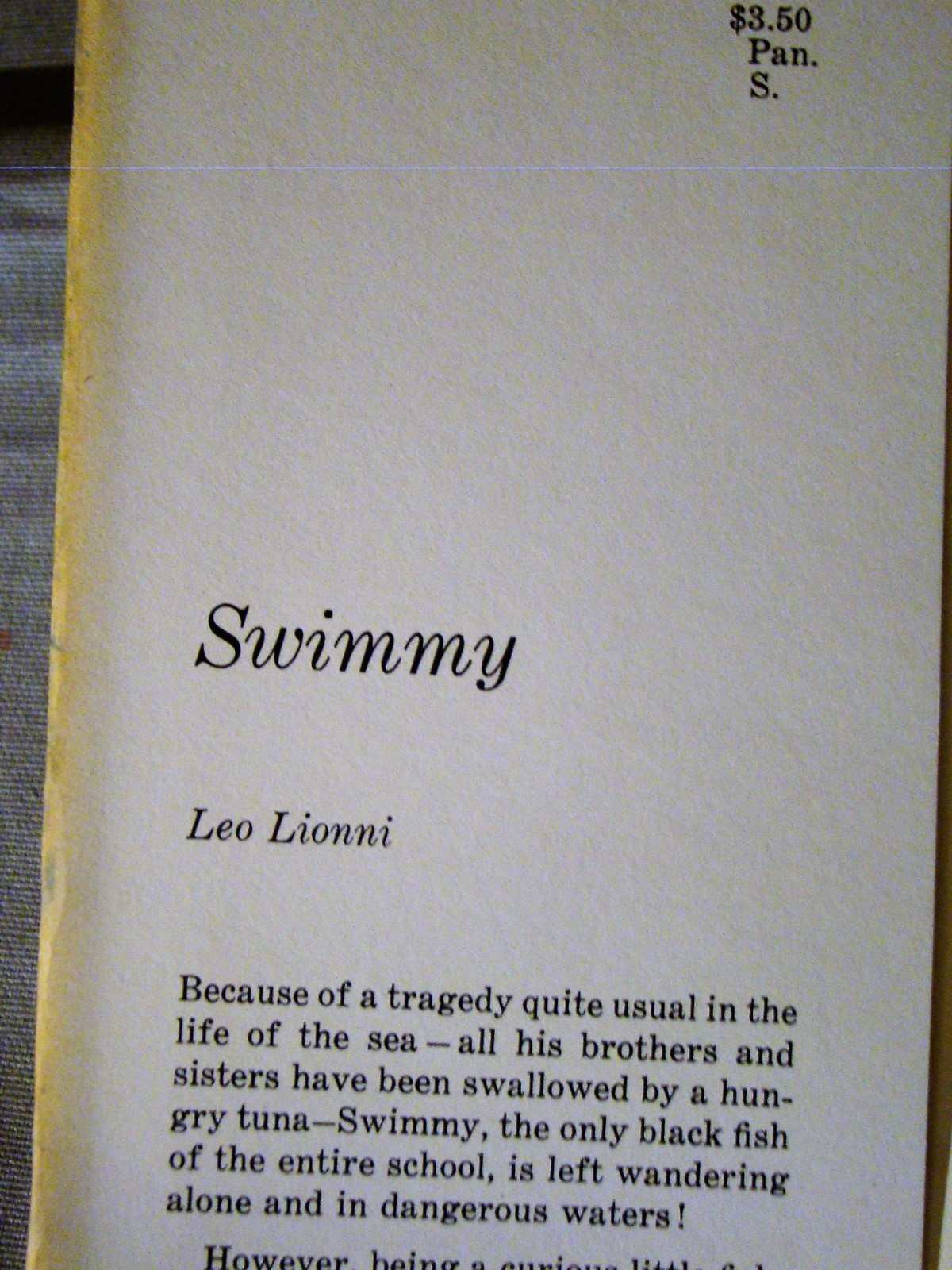Leo Lionni. Swimmy. 1st Ed, 1st DJ 1963 Children's Story of a Fish | eBay