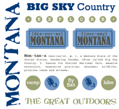 #45026 MONTANA Scrapbook Stickers USA State Travel Card Making | eBay