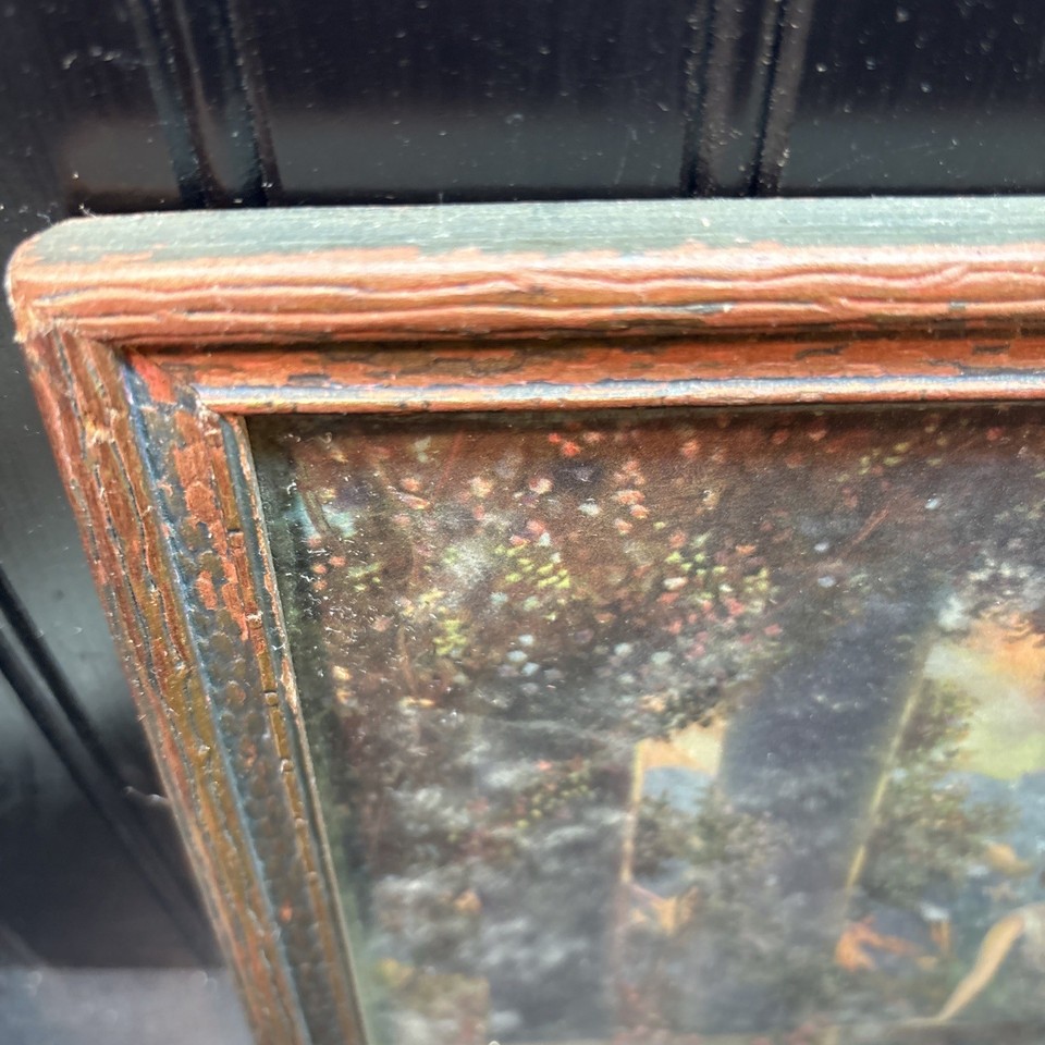 Vtg 1920’s? A. Atkinson Fox Woman Sitting On Porch Railing Sunset Print ...