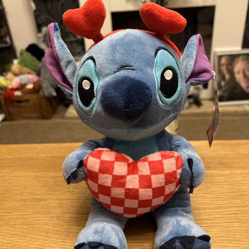 Disney 10-inch Sitch Valentine's Hearts Soft Toy Plush Lilo Stitch Asda ...