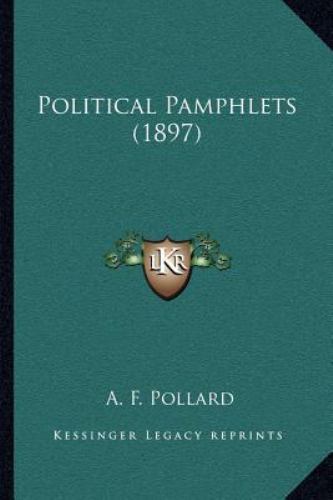 Political Pamphlets by A. F. Pollard (2010, Trade Paperback) for sale ...