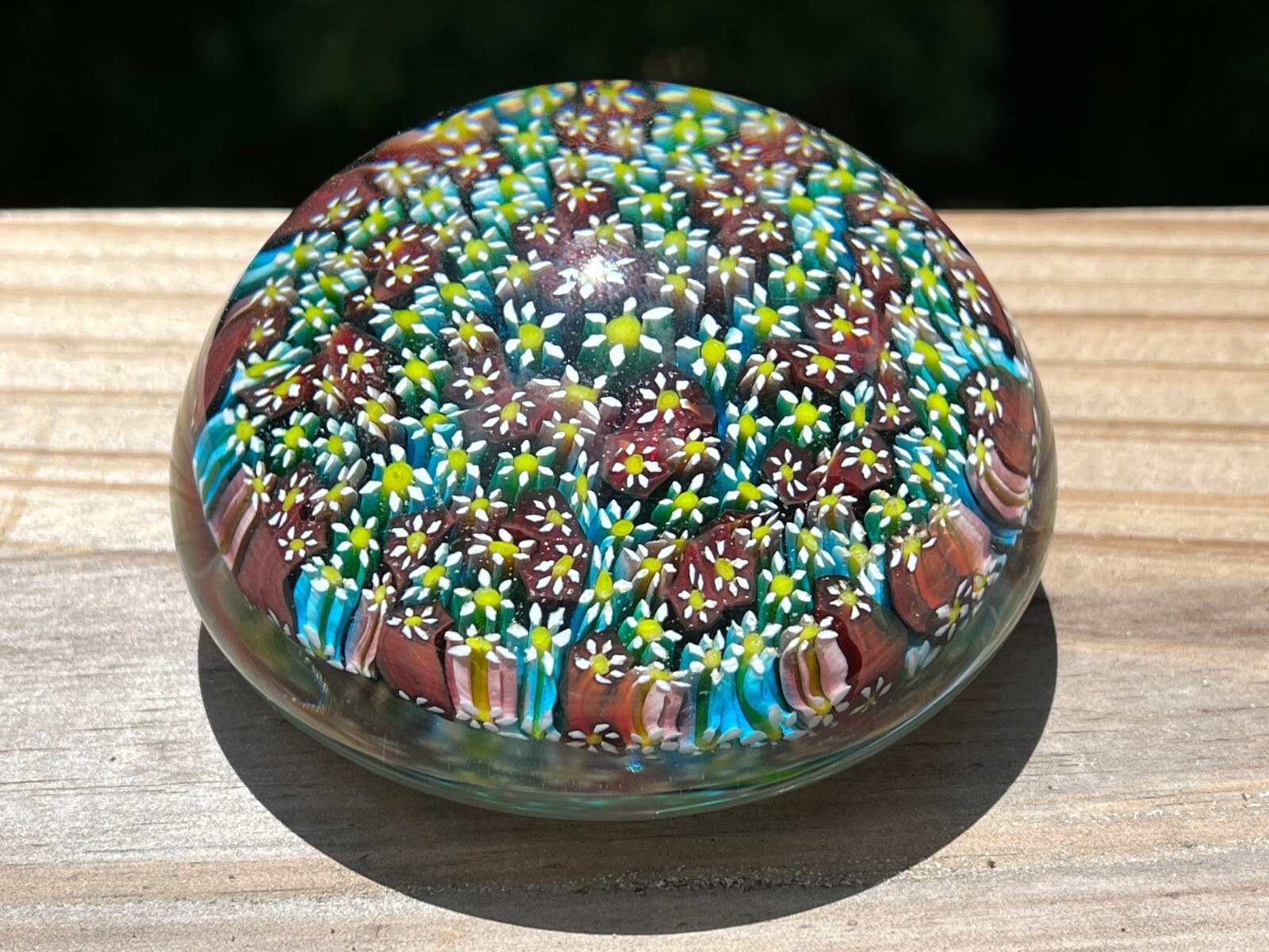 MURANO Italy 3 Fiore or ALT Close Pack Millefiori Cane Glass ...