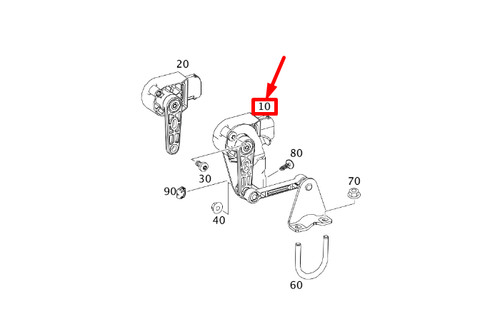 NEW MB CLA C117 FRONT LEFT HEADLIGHT RANGE CONTROL LINK ROD A2463200989 ...