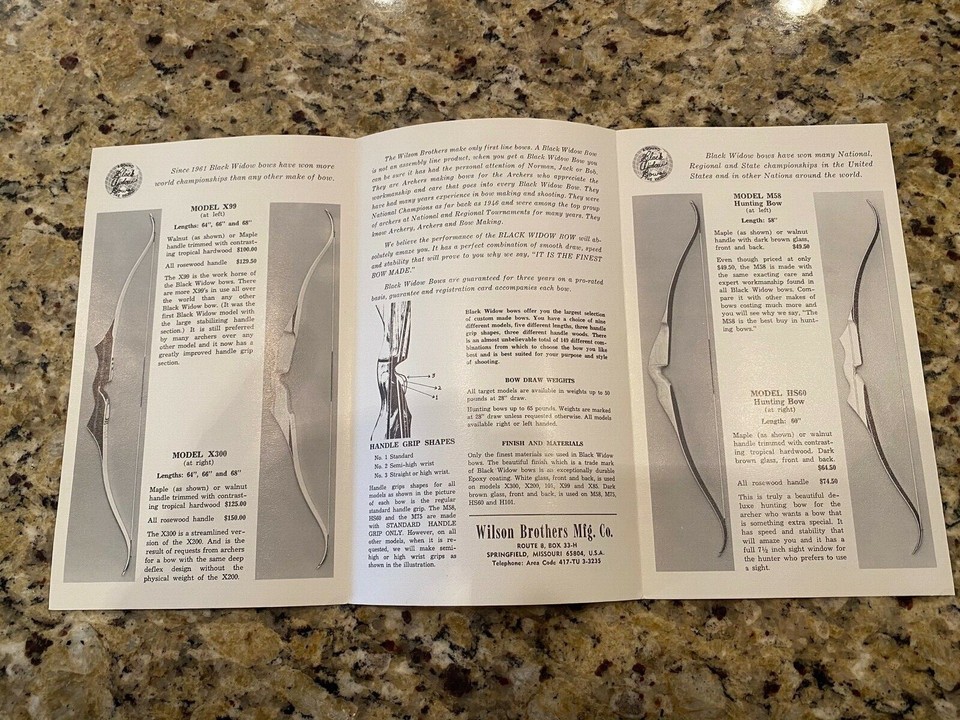 Vintage Archery Original Catalog Brochure Flyer Black Widow 2 | eBay