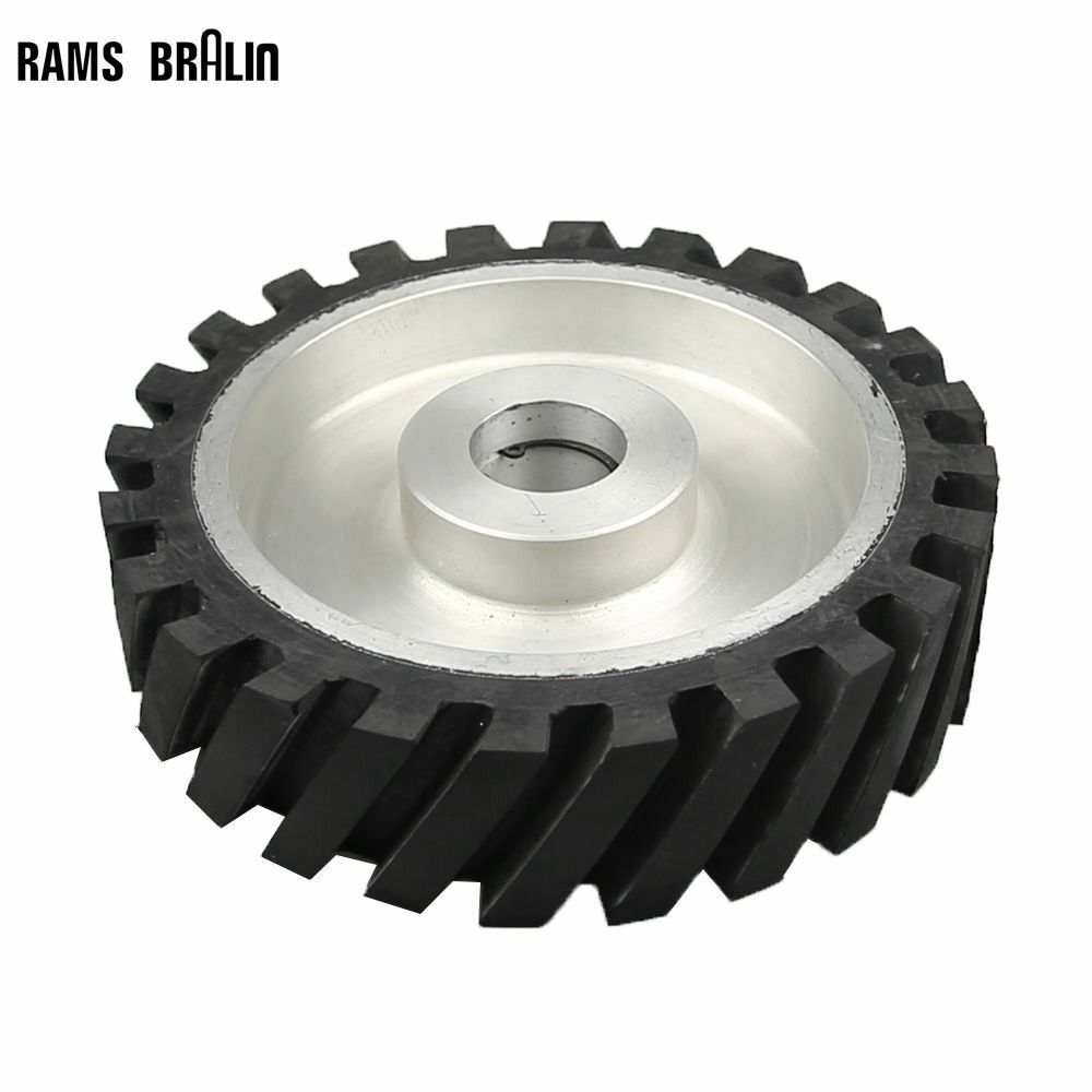 Serrated Rubber Contact Wheel Belt Sander Polishing Wheel Abrasive Belt ...