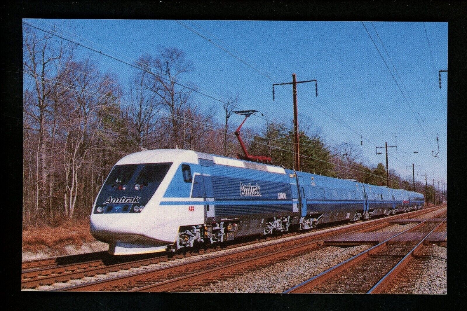 Train Railroad postcard Amtrak X2000 High Speed Tilt 1993 ABB Maryland MD MJ1158 | eBay