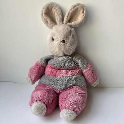 Applause Marzipan Bunny Rabbit Pink Gray Stripe Plush 14” vintage rare ...