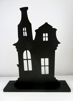 Stand-Up Black Haunted Mansion House Chalkboard Write-On Pressboard ...