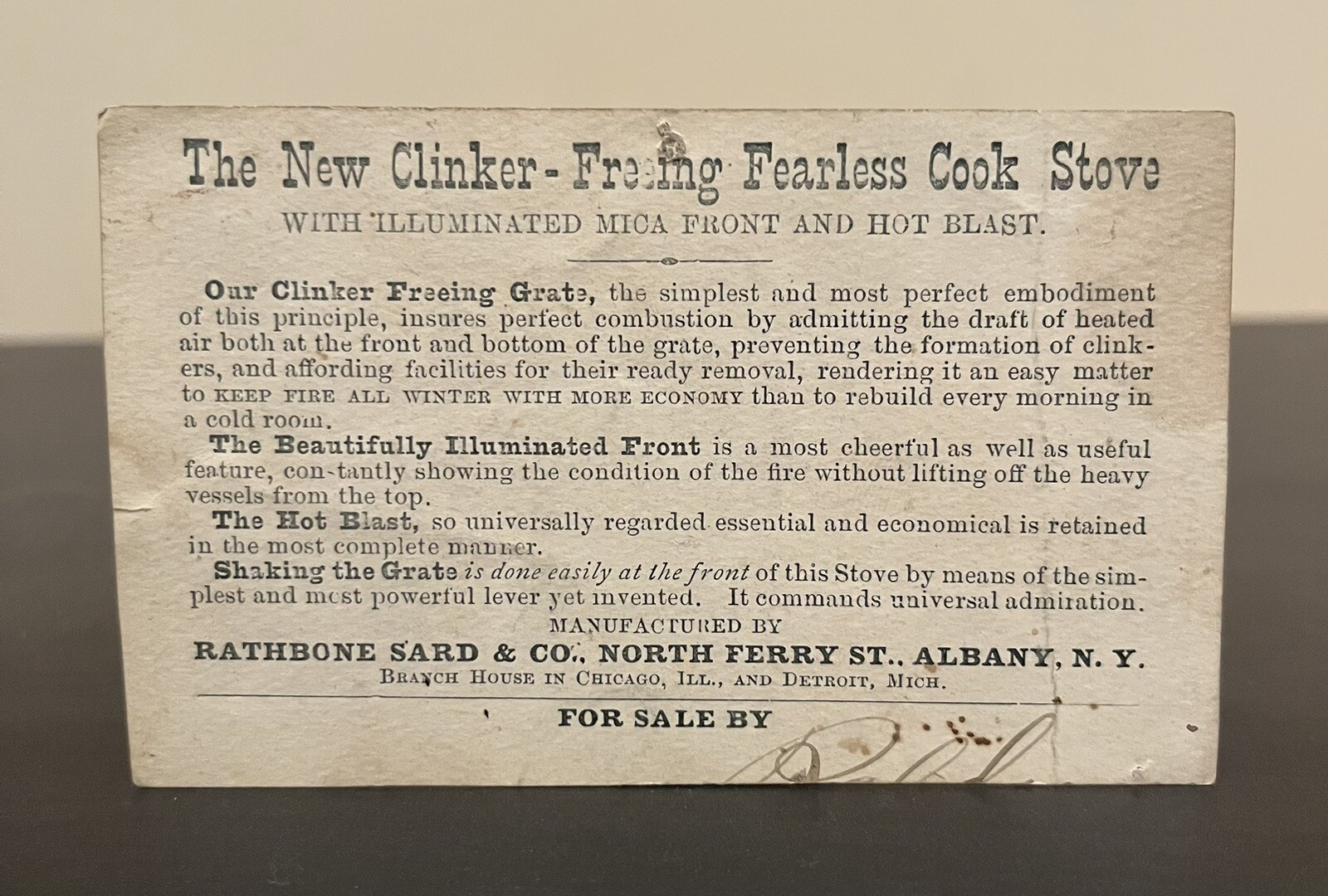 Antique 1880s Trade Card Rathbone, Sard & Co Stove - Politically ...
