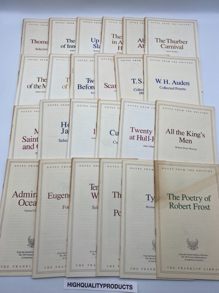 Franklin Library NOTES FROM THE EDITORS Masterpieces AMERICAN ...