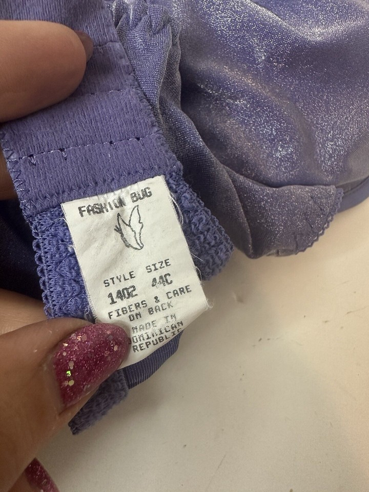 Fashion Bug womens bra 44C Lavendar shimmer lace trimmed unlined bra | eBay