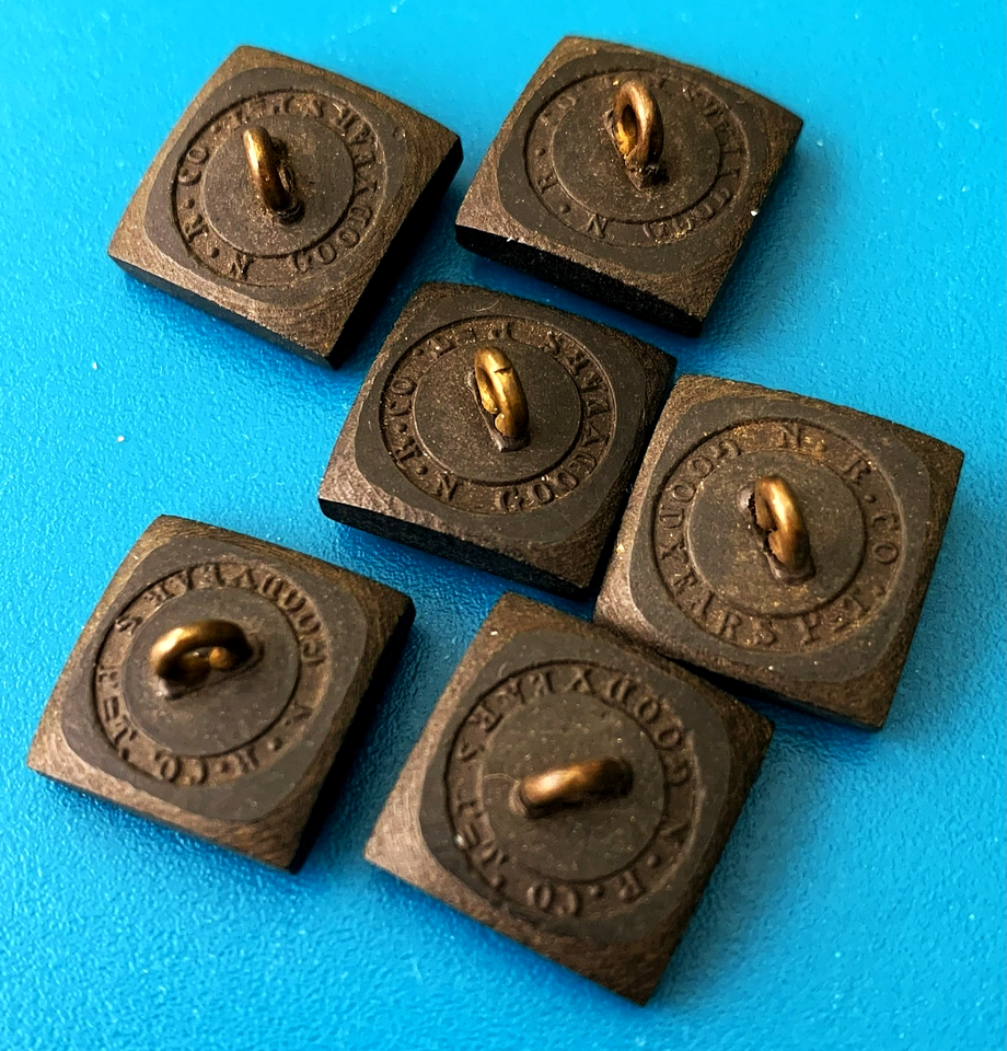6 Antique Goodyear Rubber Bird Buttons - back marked | eBay
