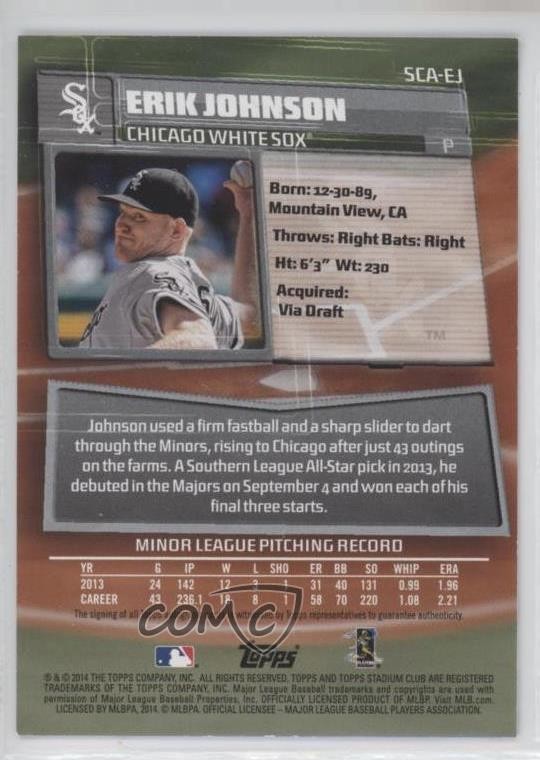 2014 Topps Stadium Club Auto Erik Johnson #SCA-EJ Rookie Auto RC | eBay