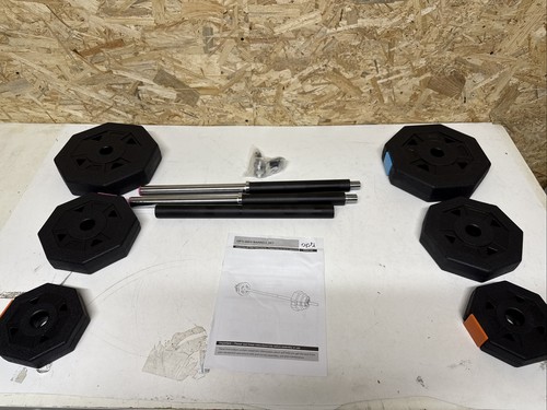 Opti Vinyl Barbell Set 20kg Adjustable Weights for Home Fitness Workout ...